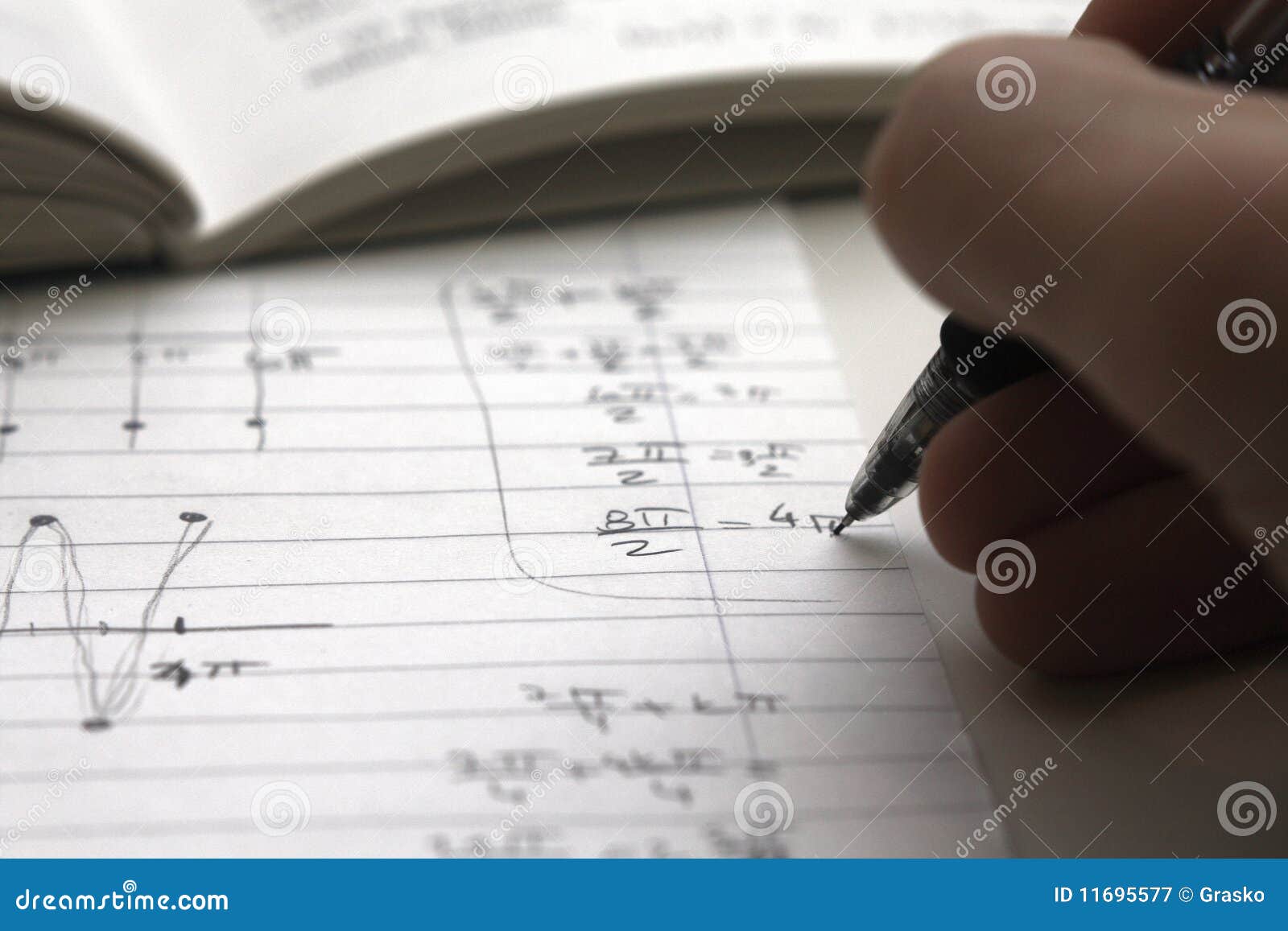 Math Homework Studen Doing His Math Homework Stock Image - Image of ...