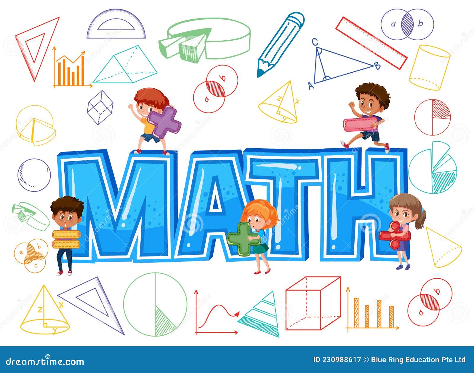 Math Icon On White Background. Flat Style. Math And Number Icon For ...