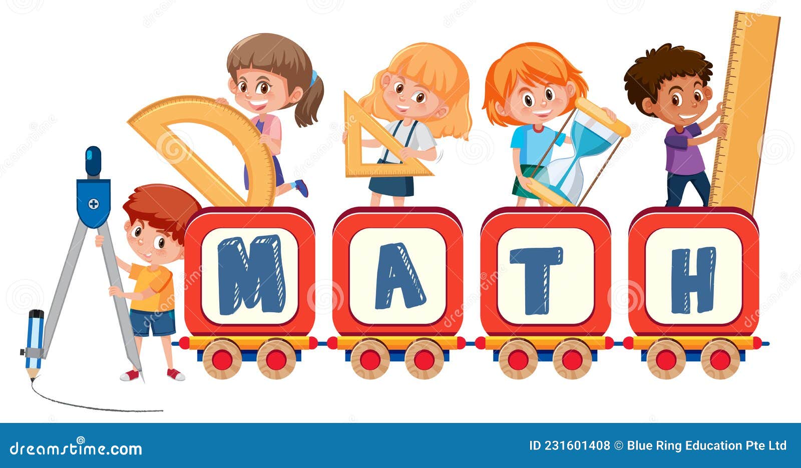 Math Icon with Kids and Math Tools Stock Vector - Illustration of ...