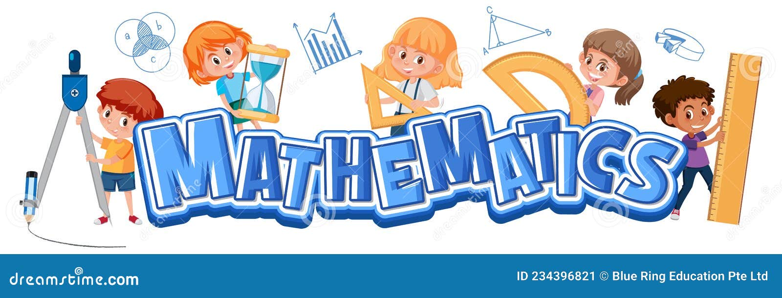 Math Icon with Kids and Math Tools Stock Vector - Illustration of icon ...