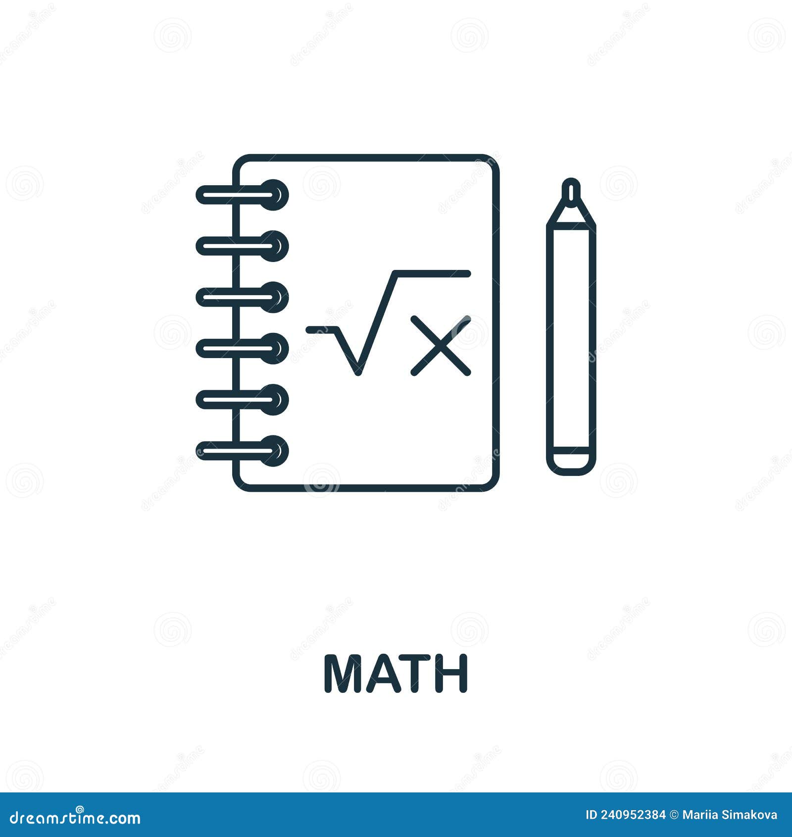 Math Icon. Line Element from School Education Collection. Linear Math ...