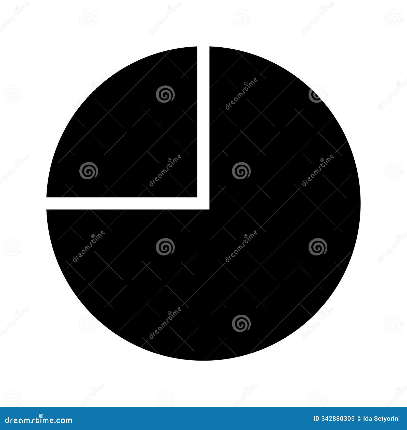 Math icon one fourth stock illustration. Illustration of math - 342880305