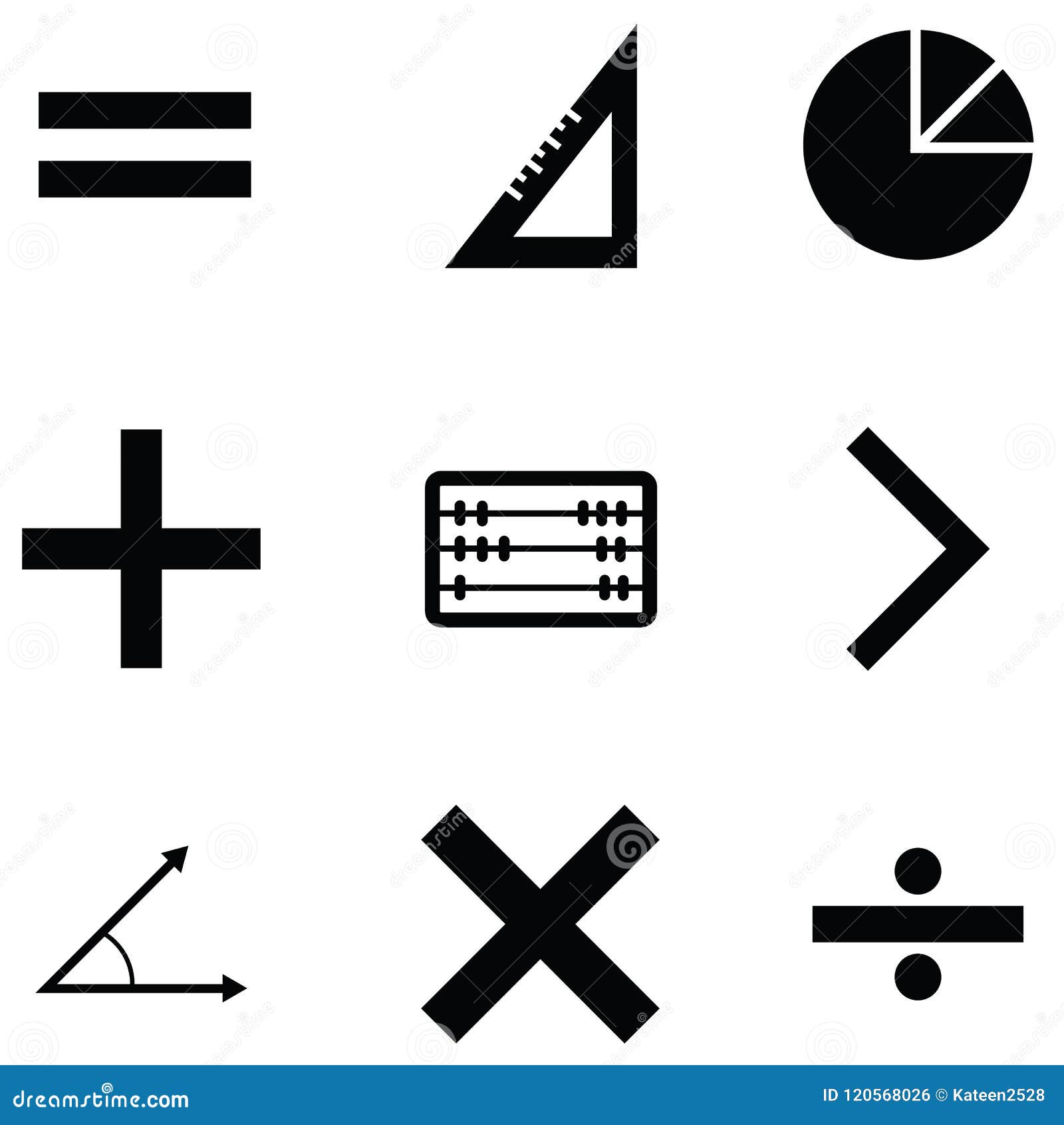 Math icon set stock vector. Illustration of mathematical - 120568026