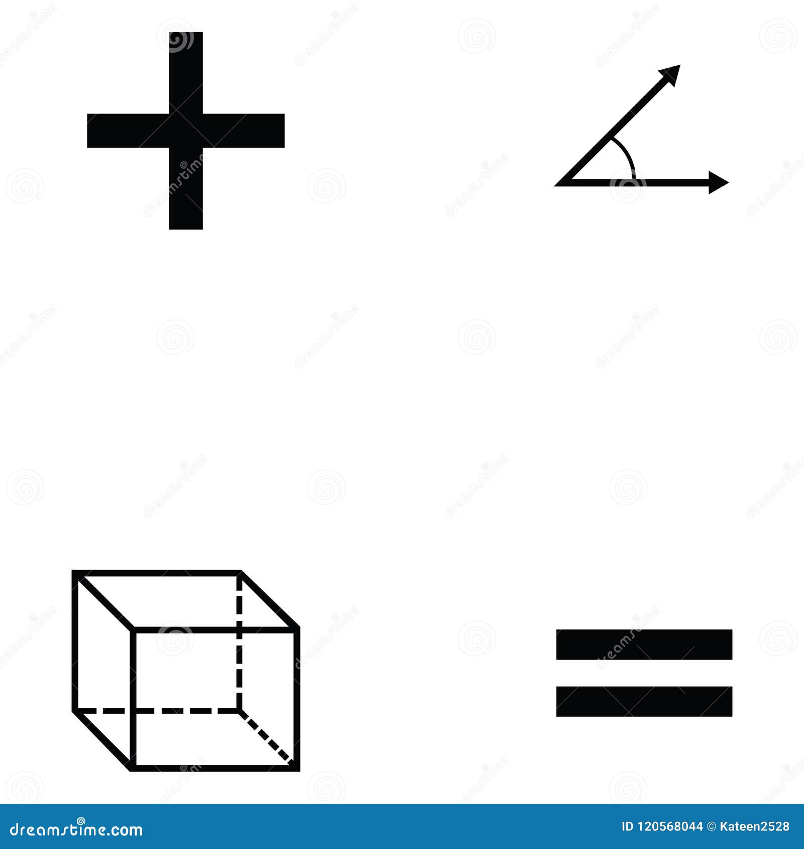 Math icon set stock vector. Illustration of sign, square - 120568044