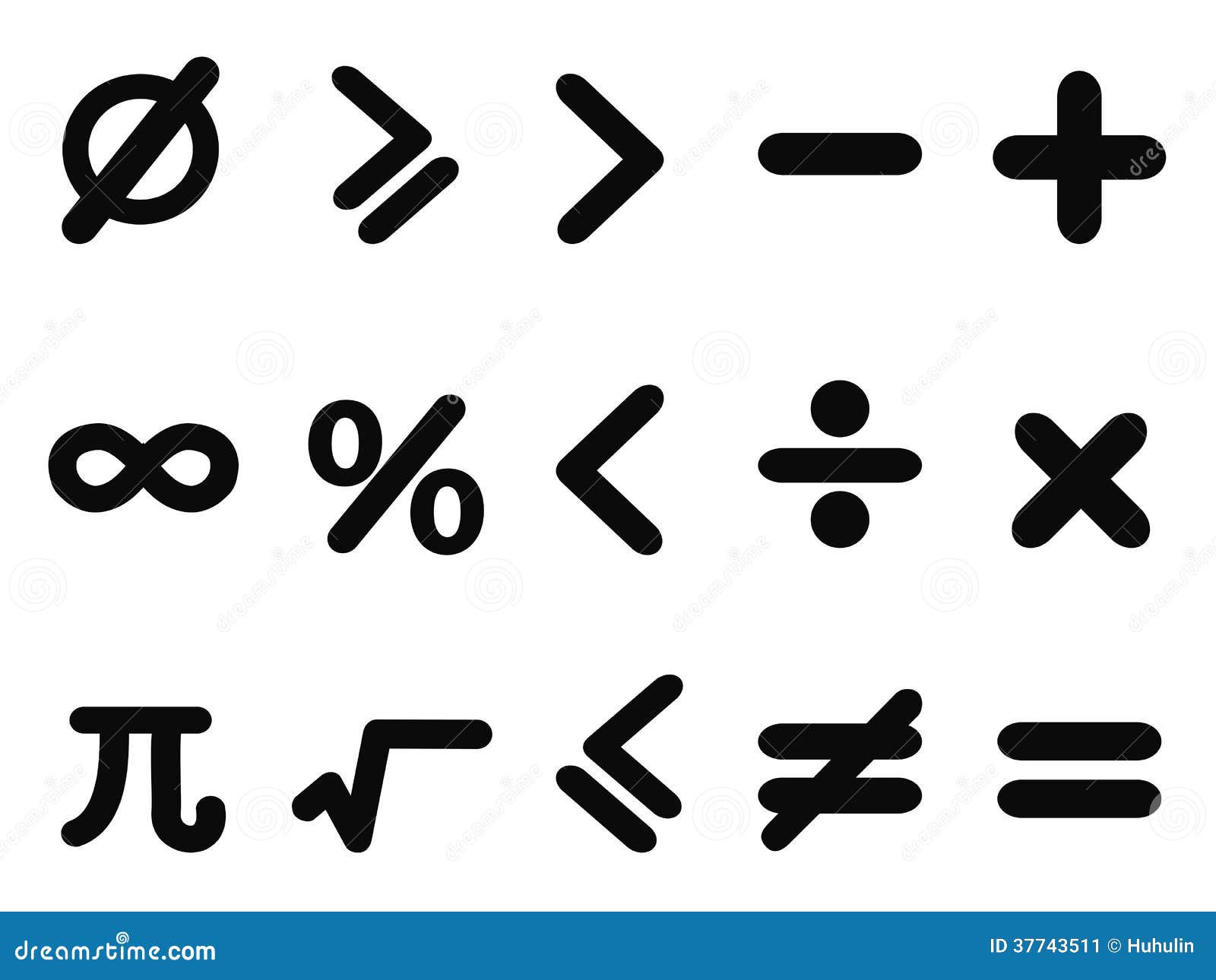 Math icons set stock vector. Illustration of percentage - 37743511