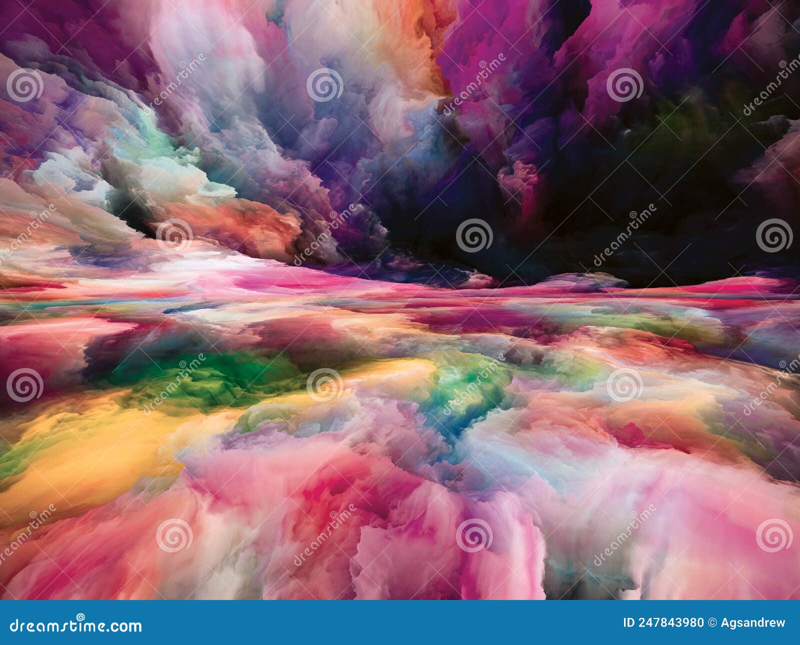 Colorful Land and Sky stock illustration. Illustration of background ...