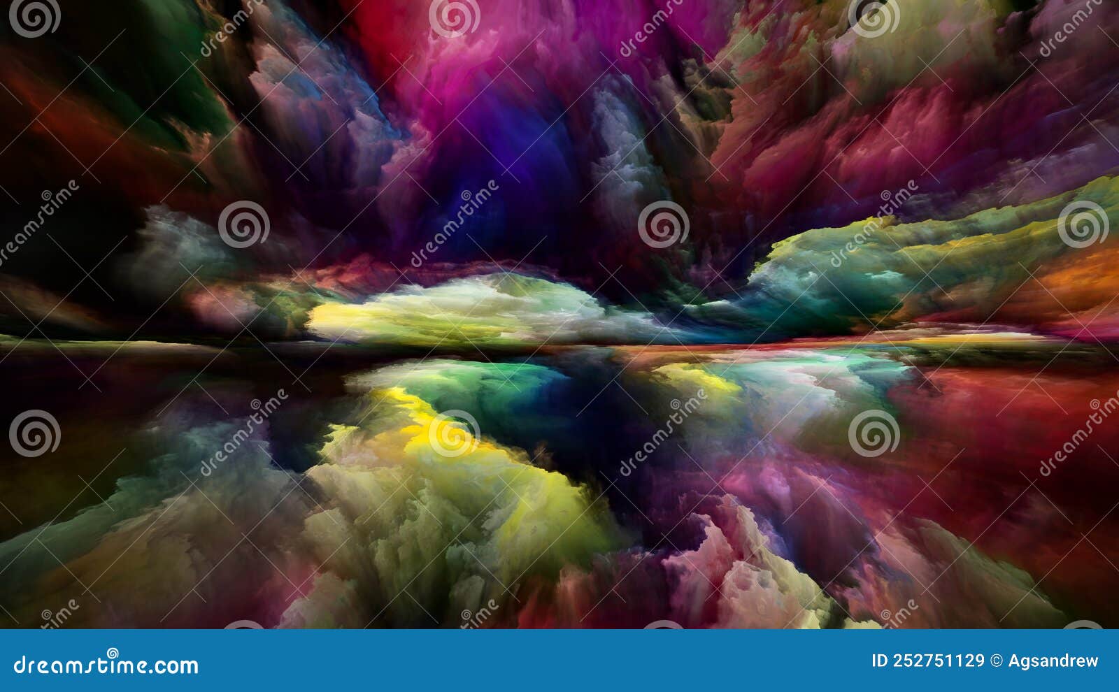 Colorful Land and Sky stock illustration. Illustration of multicolored ...