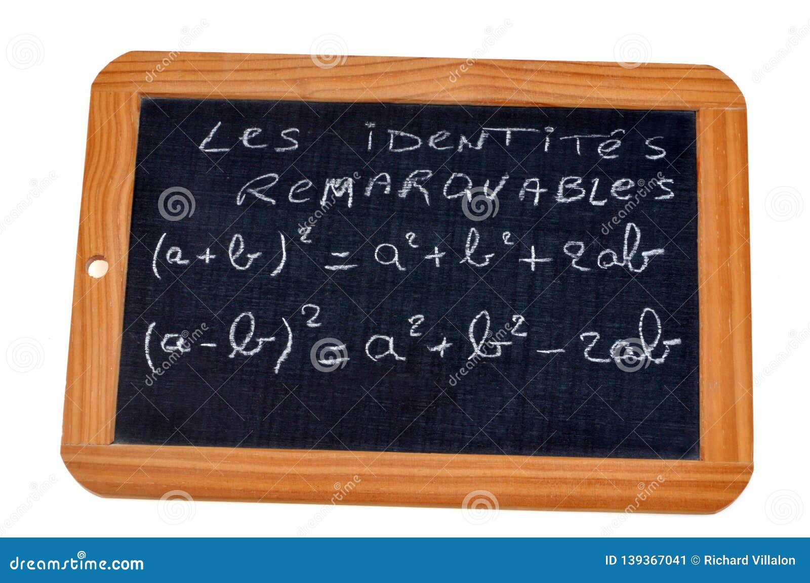 Math Lesson on a School Slate Stock Image - Image of lesson, math ...