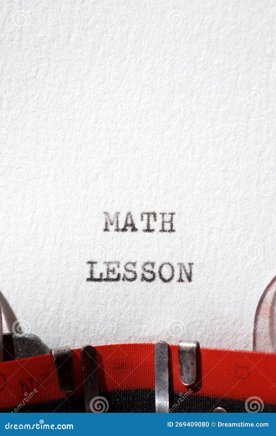 Math lesson text stock photo. Image of typewriter, concept - 269409080