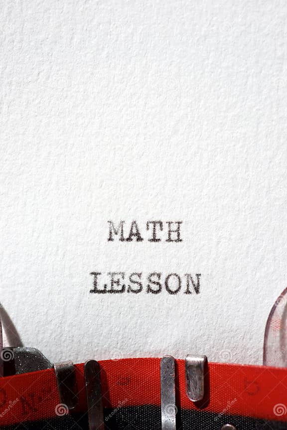 Math lesson text stock photo. Image of typewriter, concept - 269409080