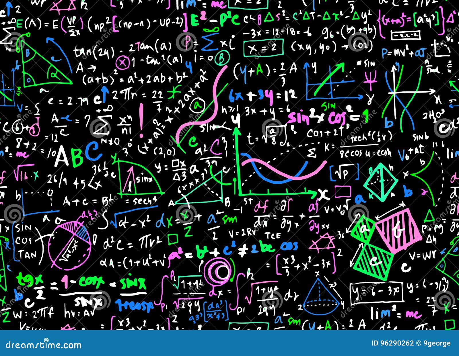 Math Linear Mathematics Education Circle Background with Geometrical ...