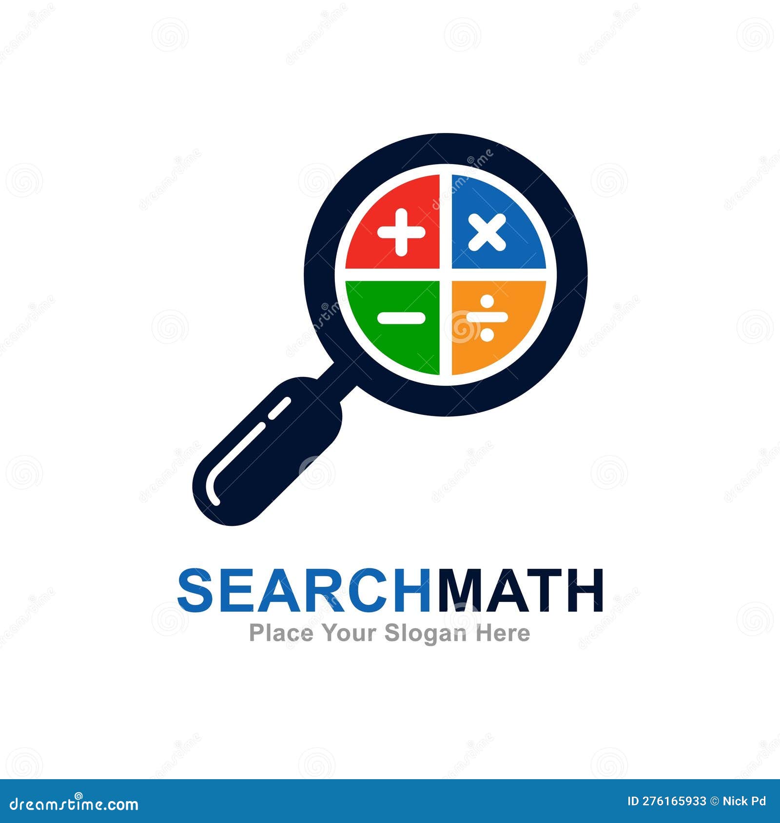 Math Magnifying Glass Logo Vector Icon Stock Vector - Illustration of ...