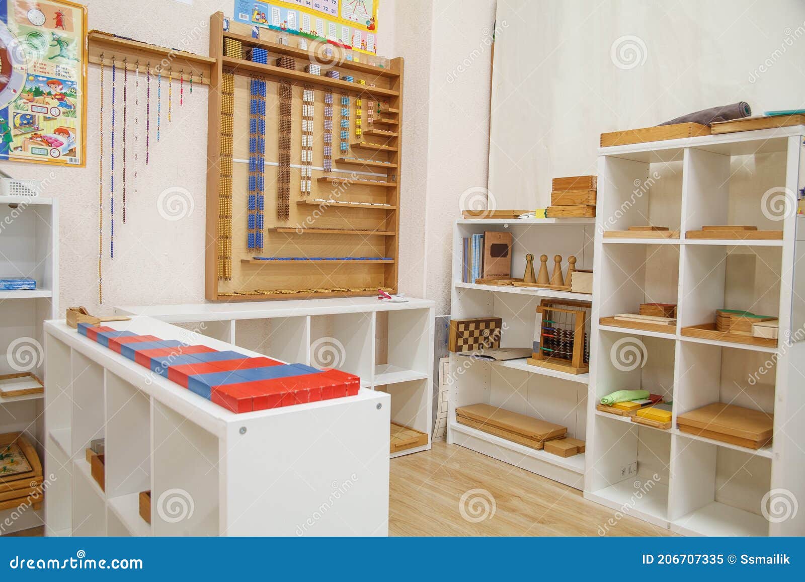 Math Material in Montessori Class Stock Image - Image of arithmetic ...