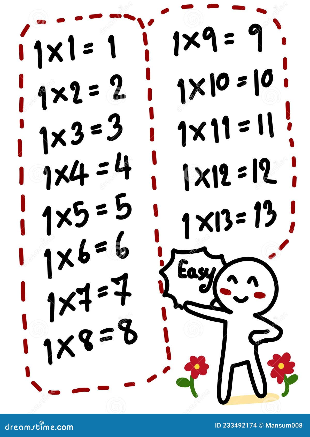 Math Multiplication Background for Education Stock Illustration ...