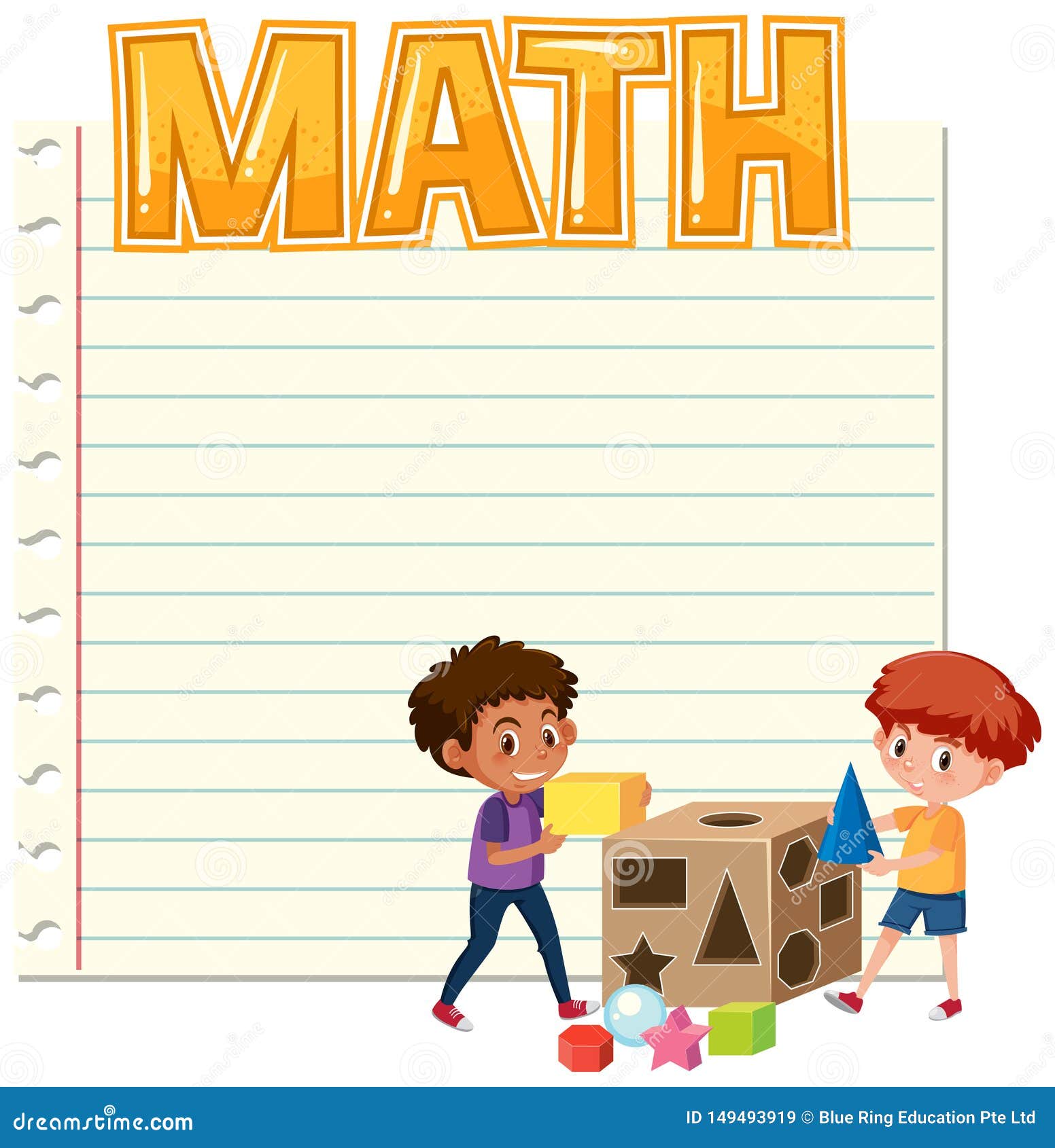 A math note template stock vector. Illustration of note - 149493919