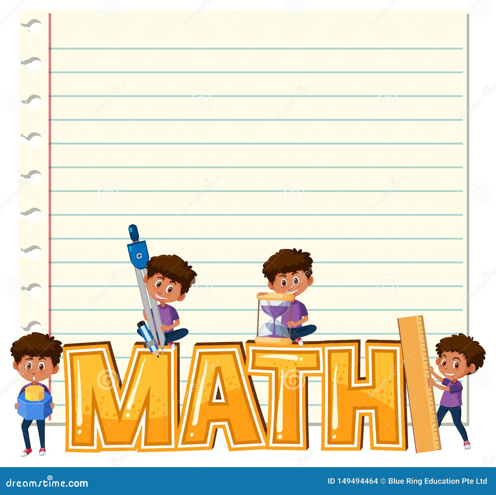 A math note template stock vector. Illustration of math - 149494464