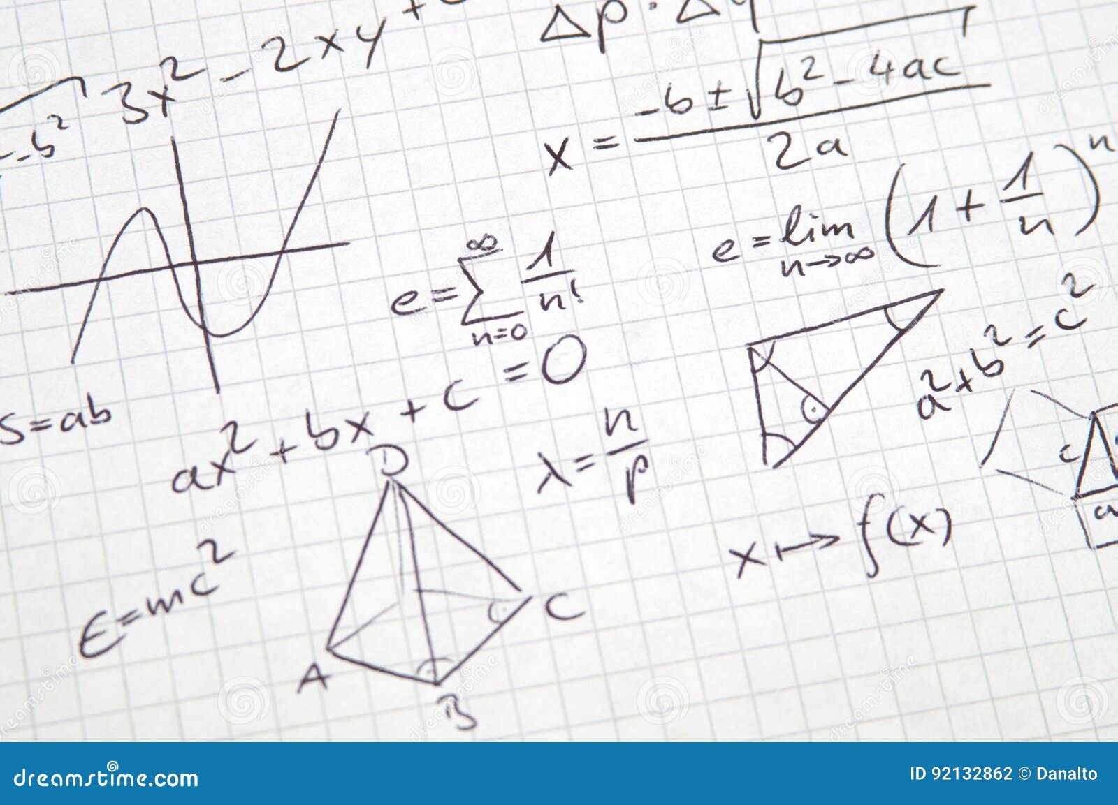 Math notes stock photo. Image of longhand, resources - 92132862