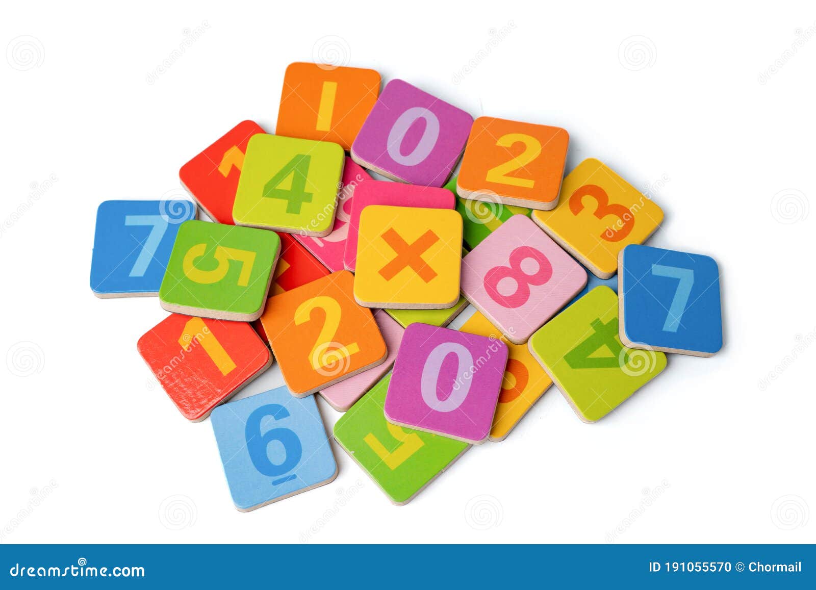 Math Number Colorful on White Background with Clipping Path, Education ...