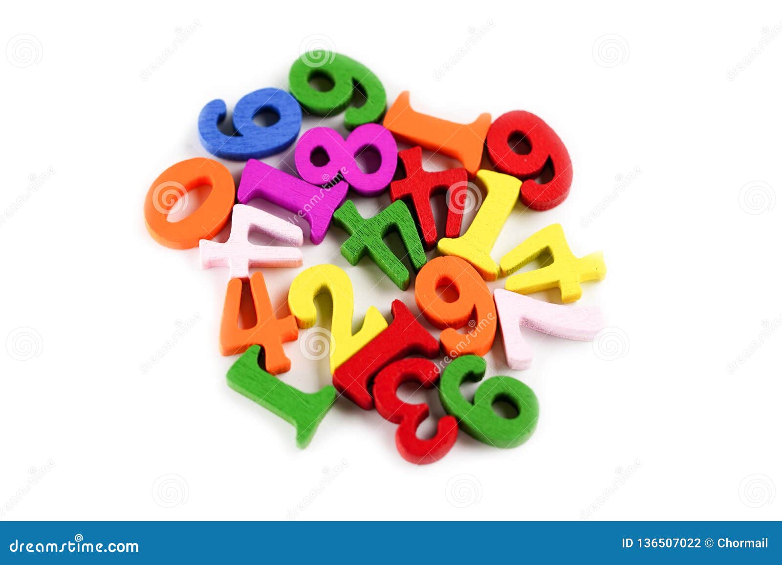 Math Number Colorful on White Background : Education Mathematics ...