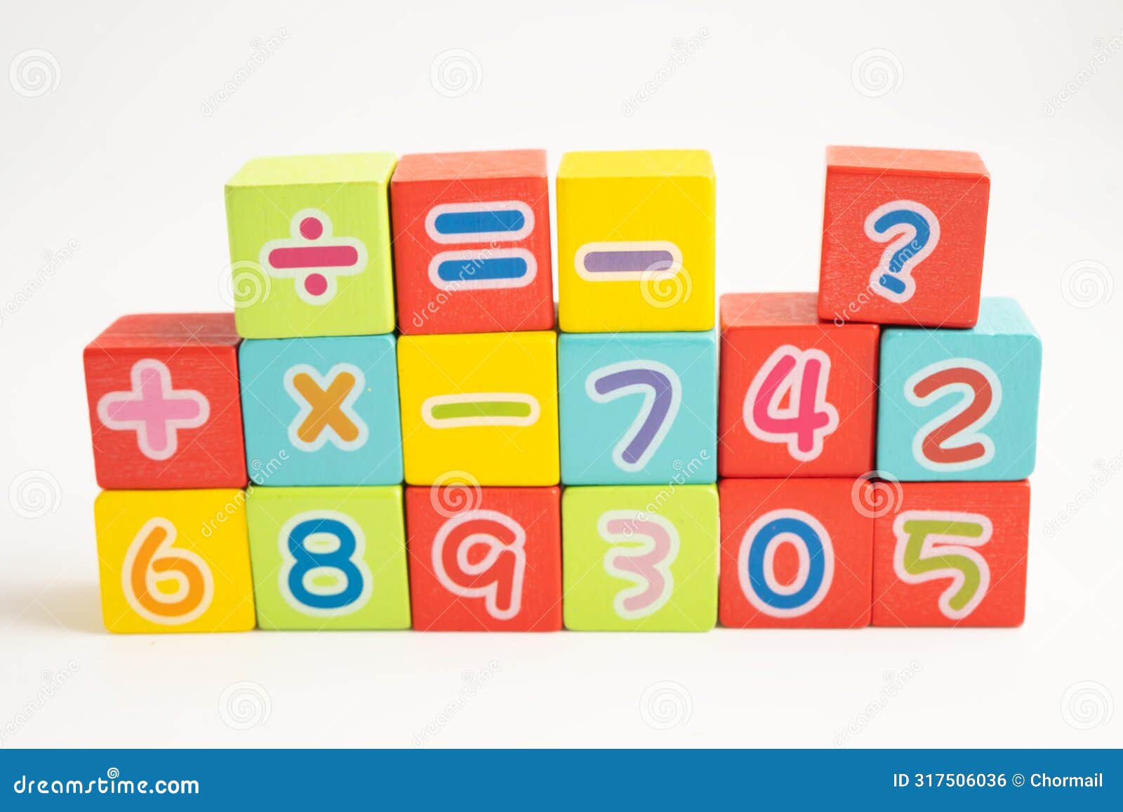 Math Number Colorful on White Background, Education Study Mathematics ...
