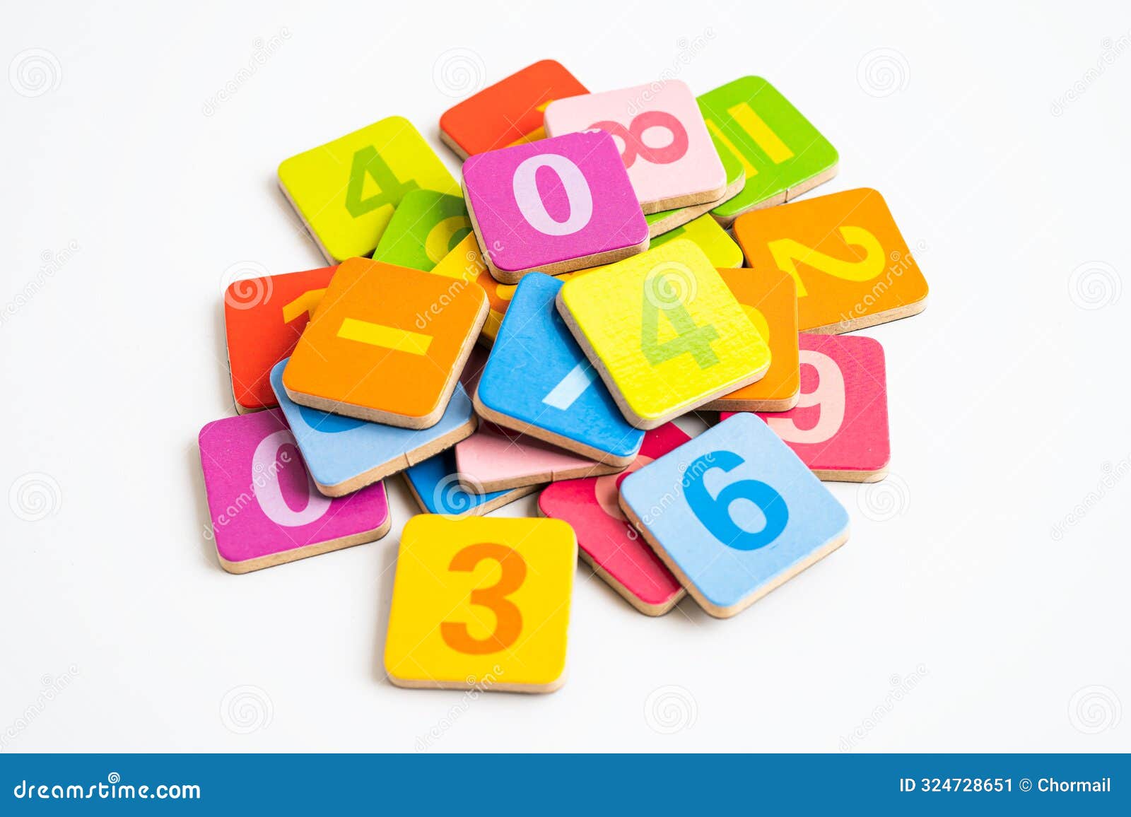 Math Number Colorful on White Background, Education Study Mathematics ...