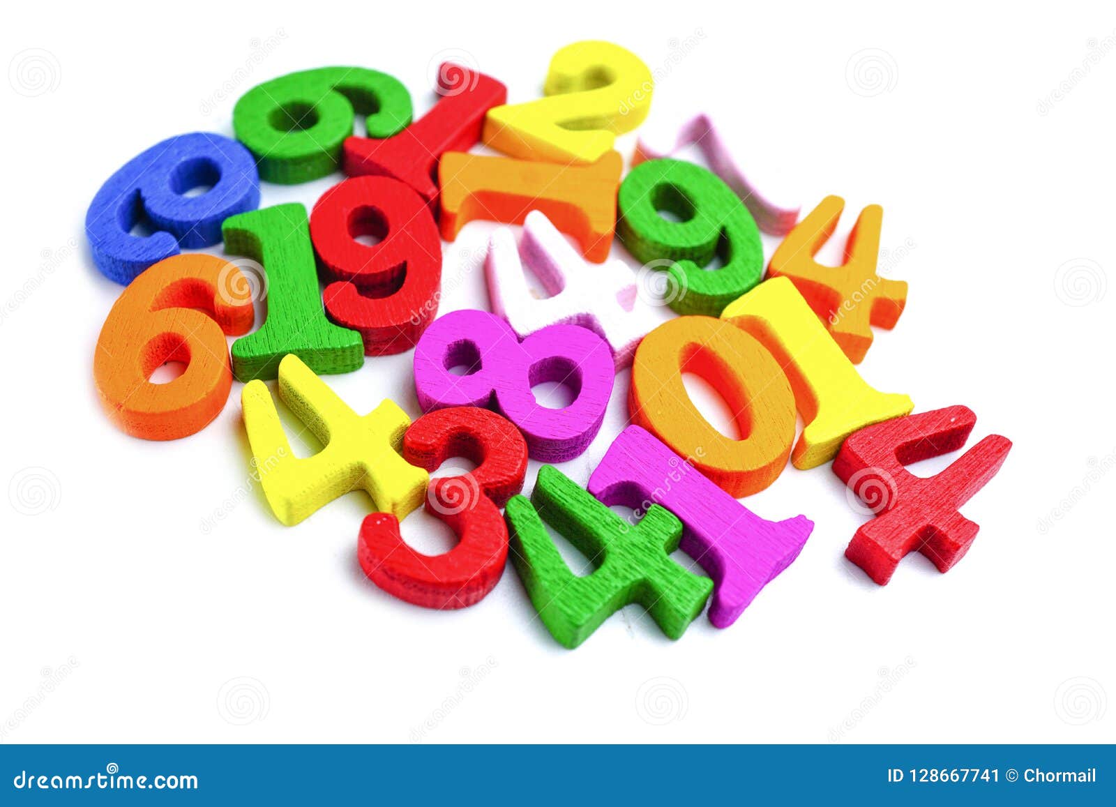 Math Number Colorful on White Background: Education Study Mathematics ...