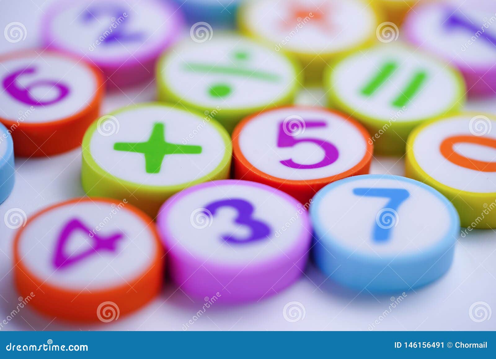 Math Number Colorful on White Background : Education Study Mathematics ...