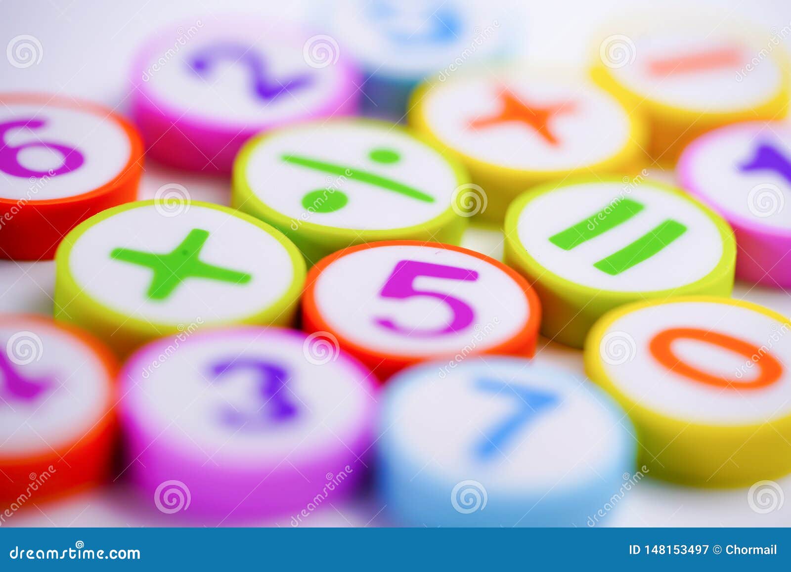 Math Number Colorful on White Background : Education Study Mathematics ...