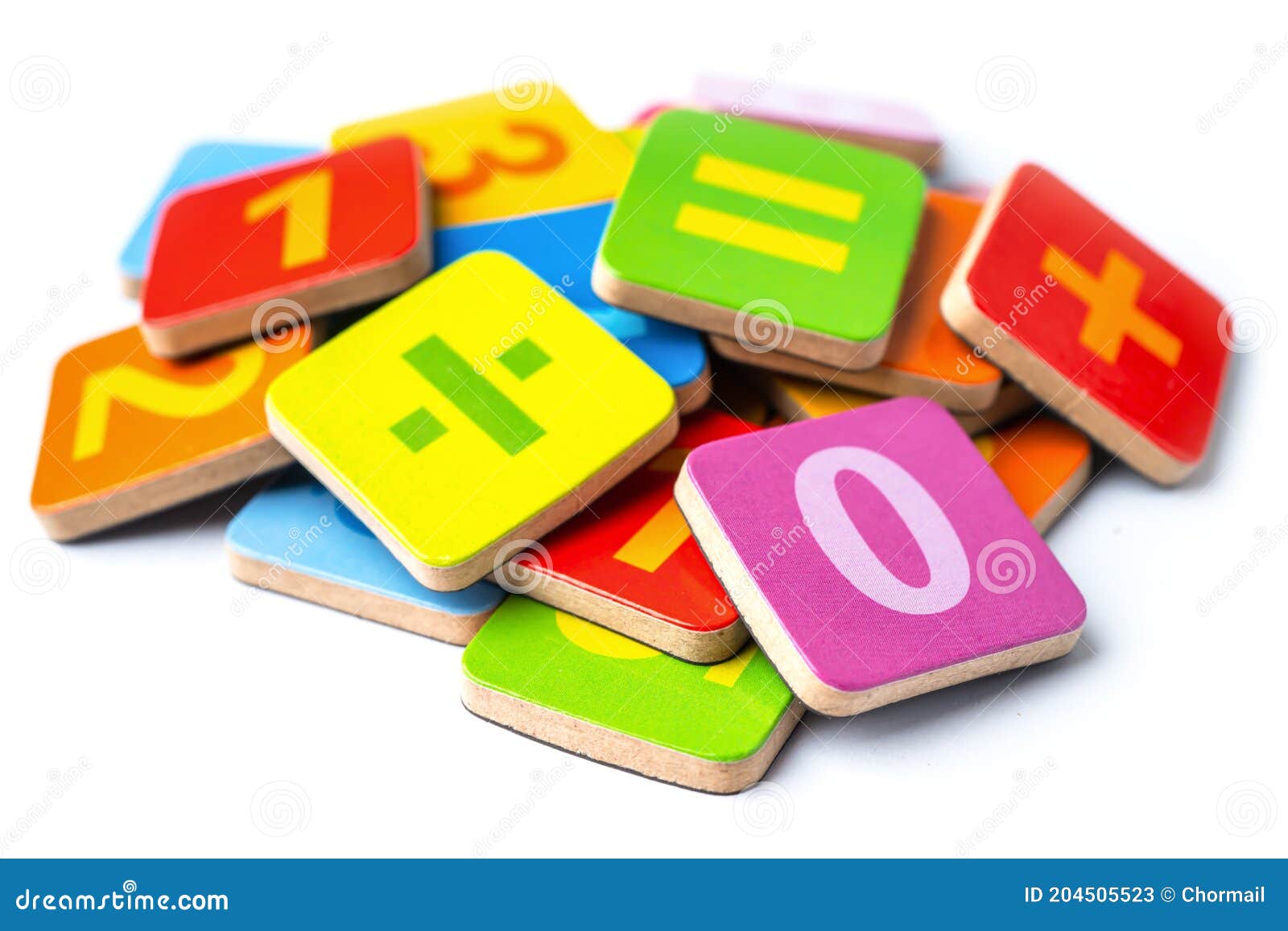 Math Number Colorful on White Background, Education Study Mathematics ...