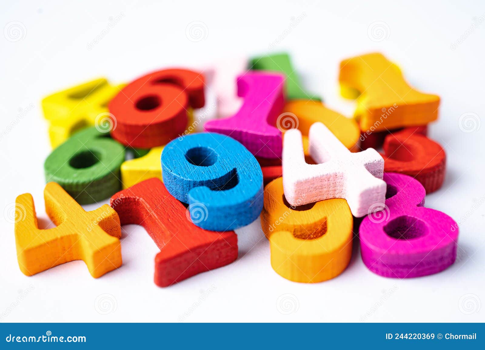 Math Number Colorful on White Background, Education Study Mathematics ...