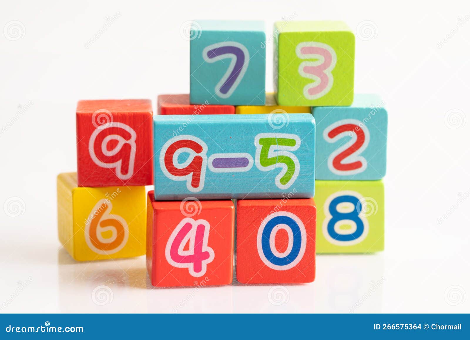 Math Number Colorful on White Background, Education Study Mathematics ...