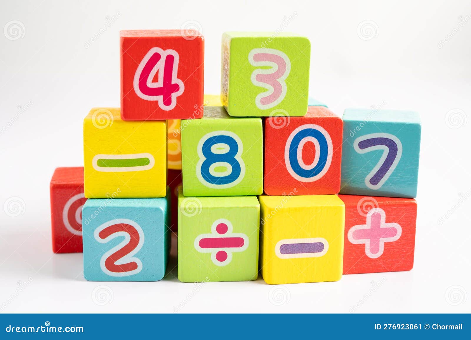 Math Number Colorful on White Background, Education Study Mathematics ...