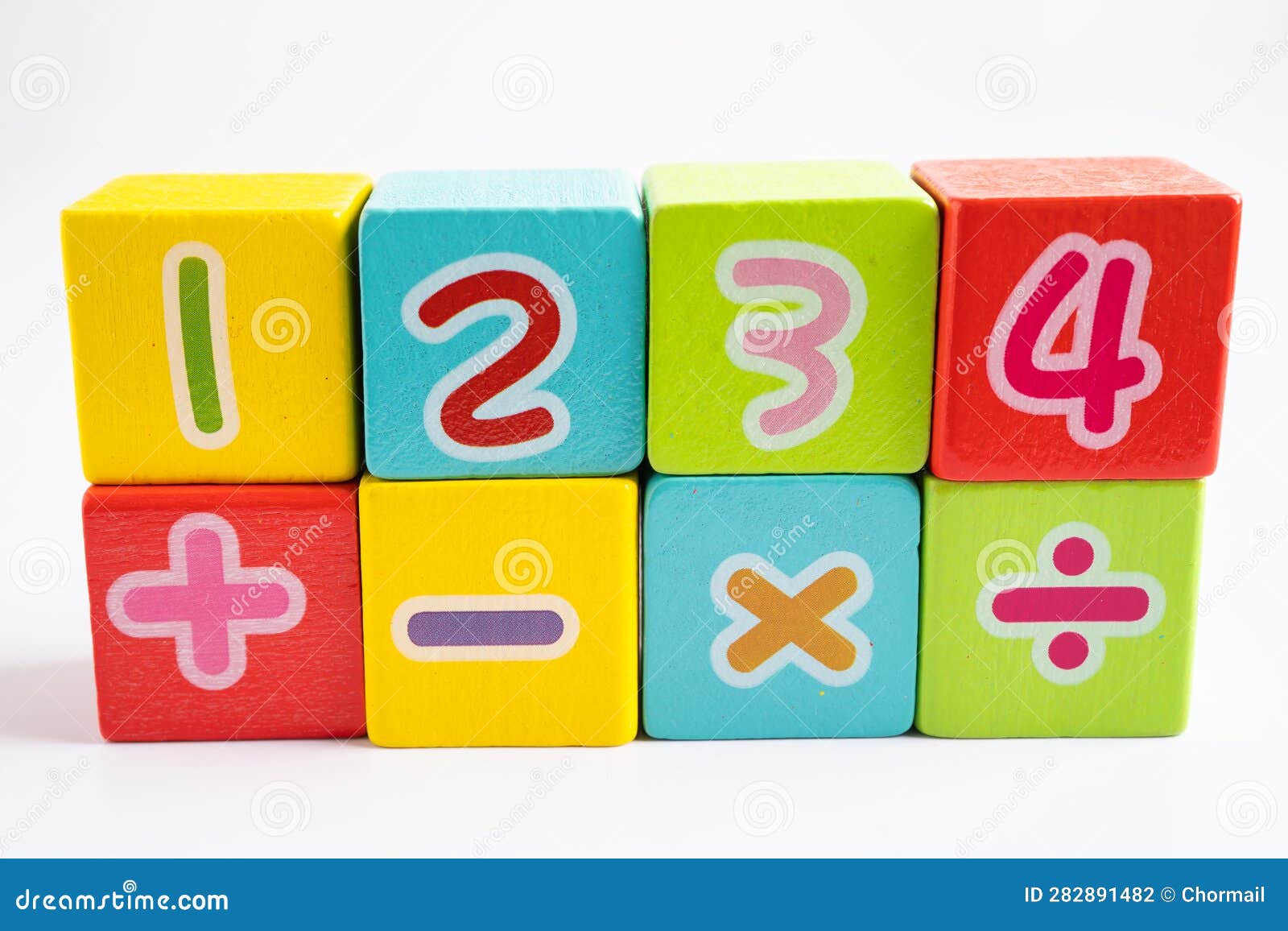 Math Number Colorful on White Background, Education Study Mathematics ...