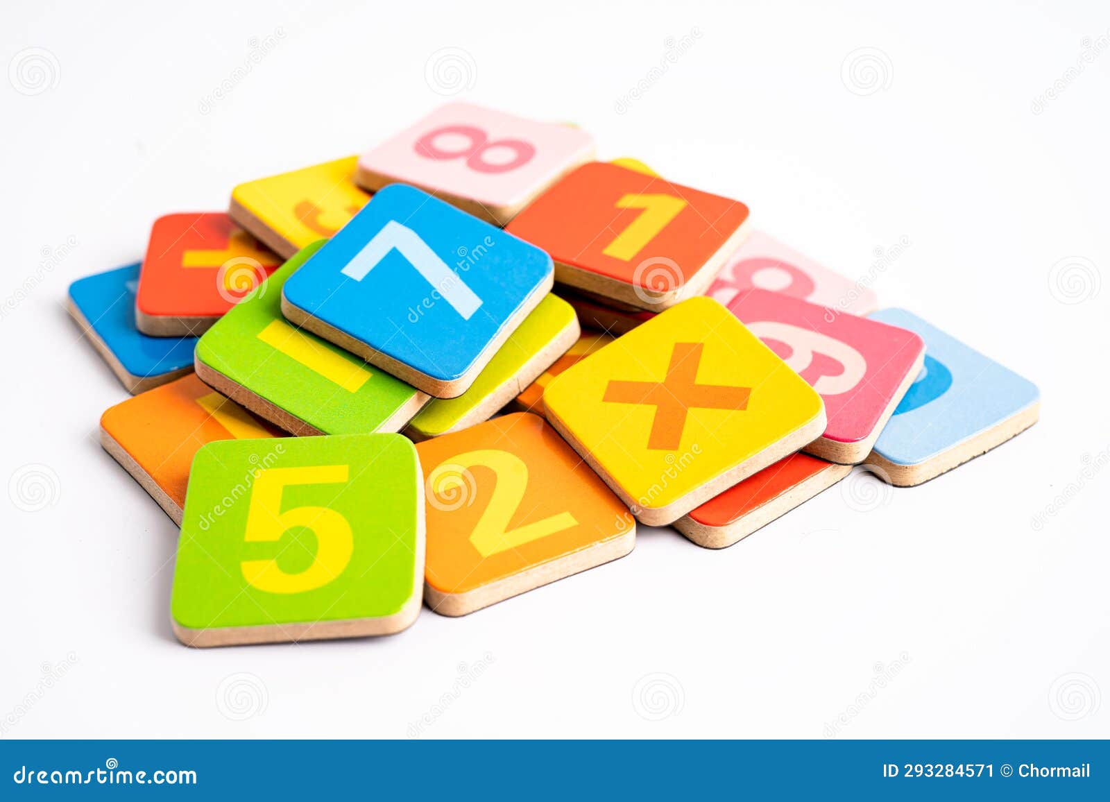 Math Number Colorful on White Background, Education Study Mathematics ...