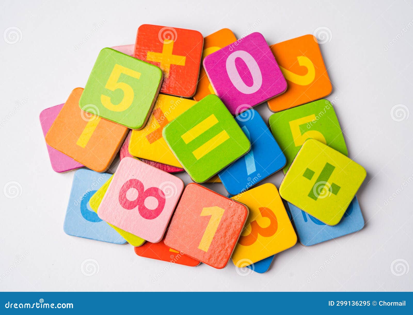 Math Number Colorful on White Background, Education Study Mathematics ...