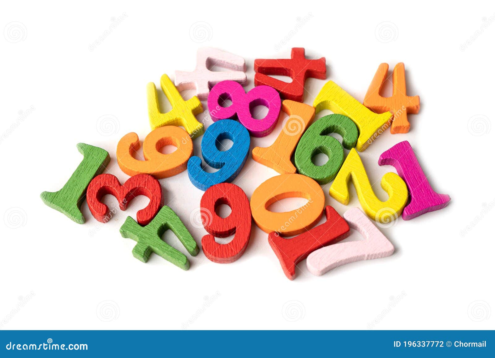 Math Number Colorful on White Background, Education Study Mathematics ...