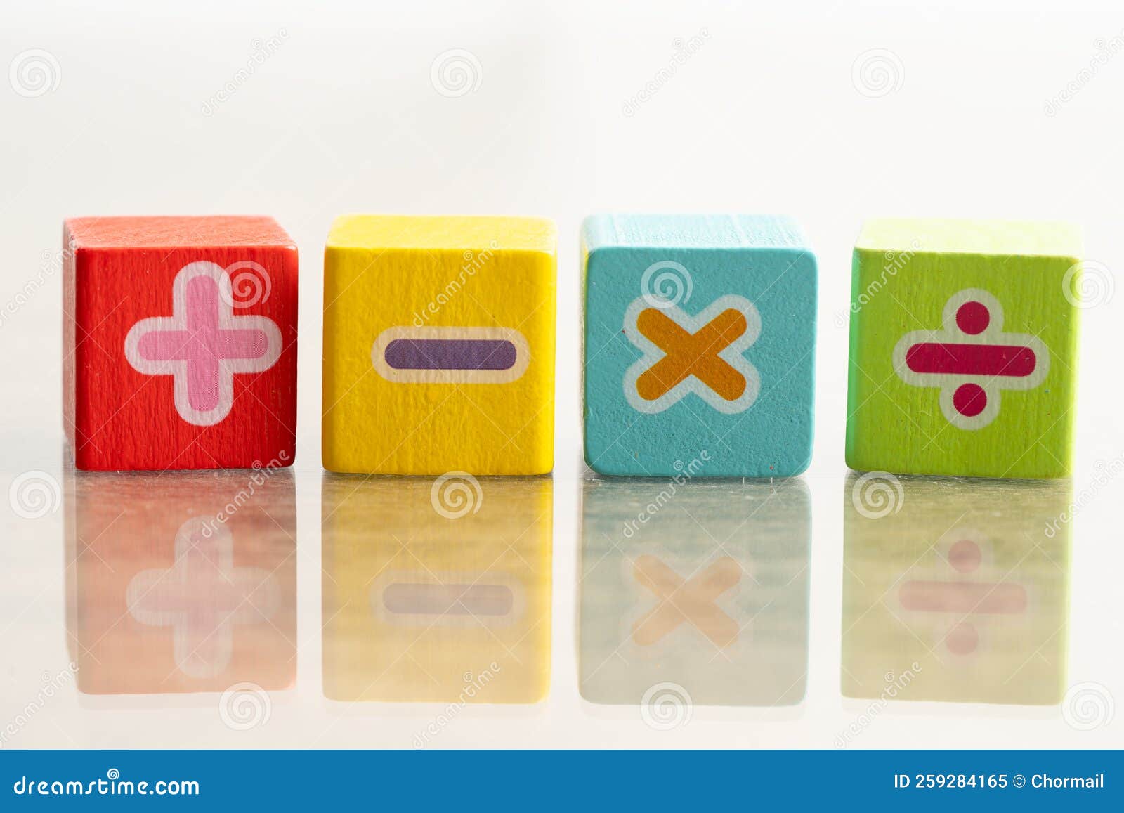 Math Number Colorful on White Background, Education Study Mathematics ...