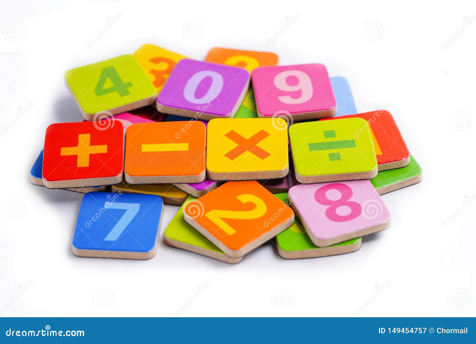 Math Number Colorful on White Background Stock Image - Image of ...