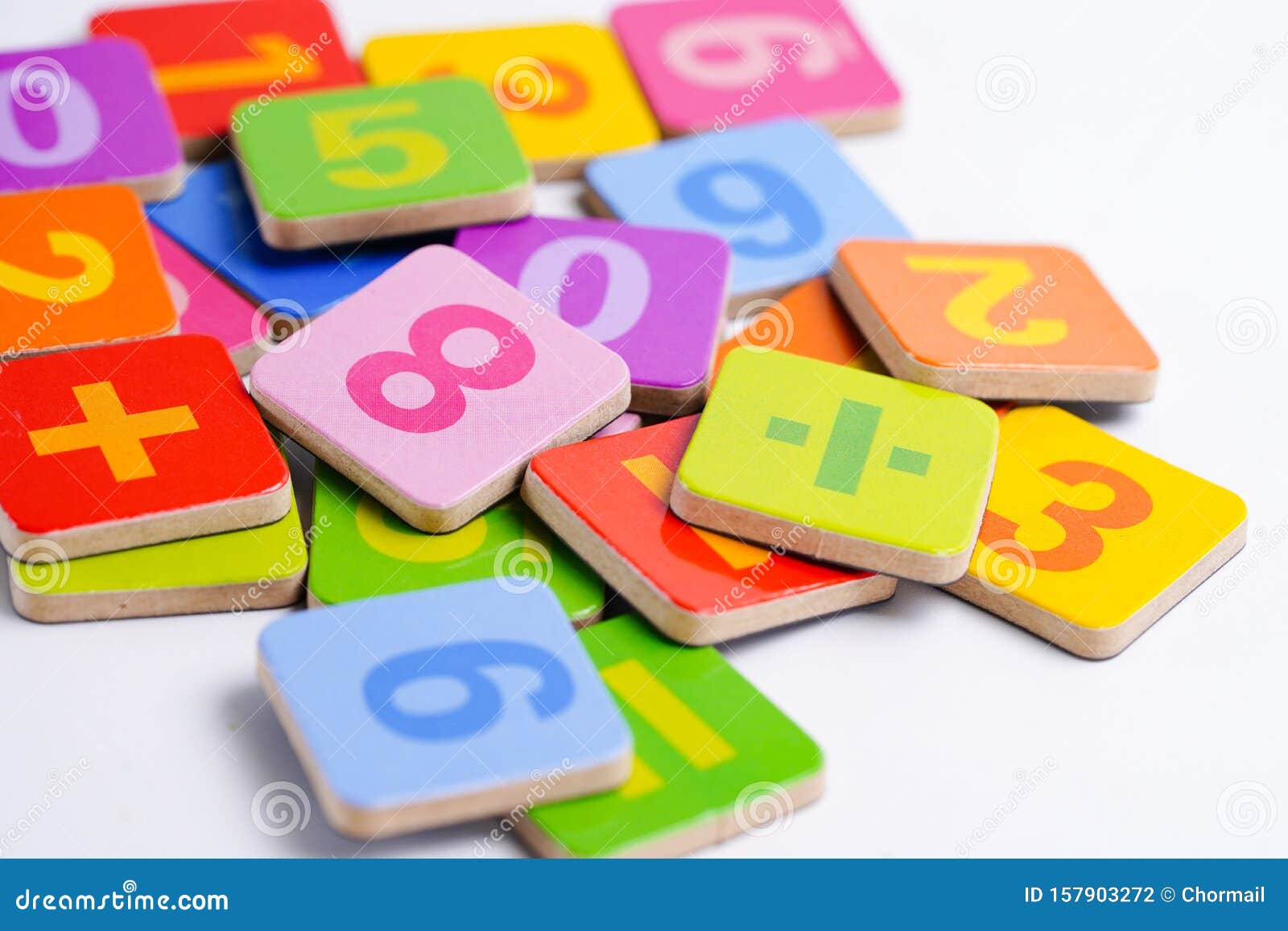 Math Number Colorful on White Background Stock Photo - Image of closeup ...