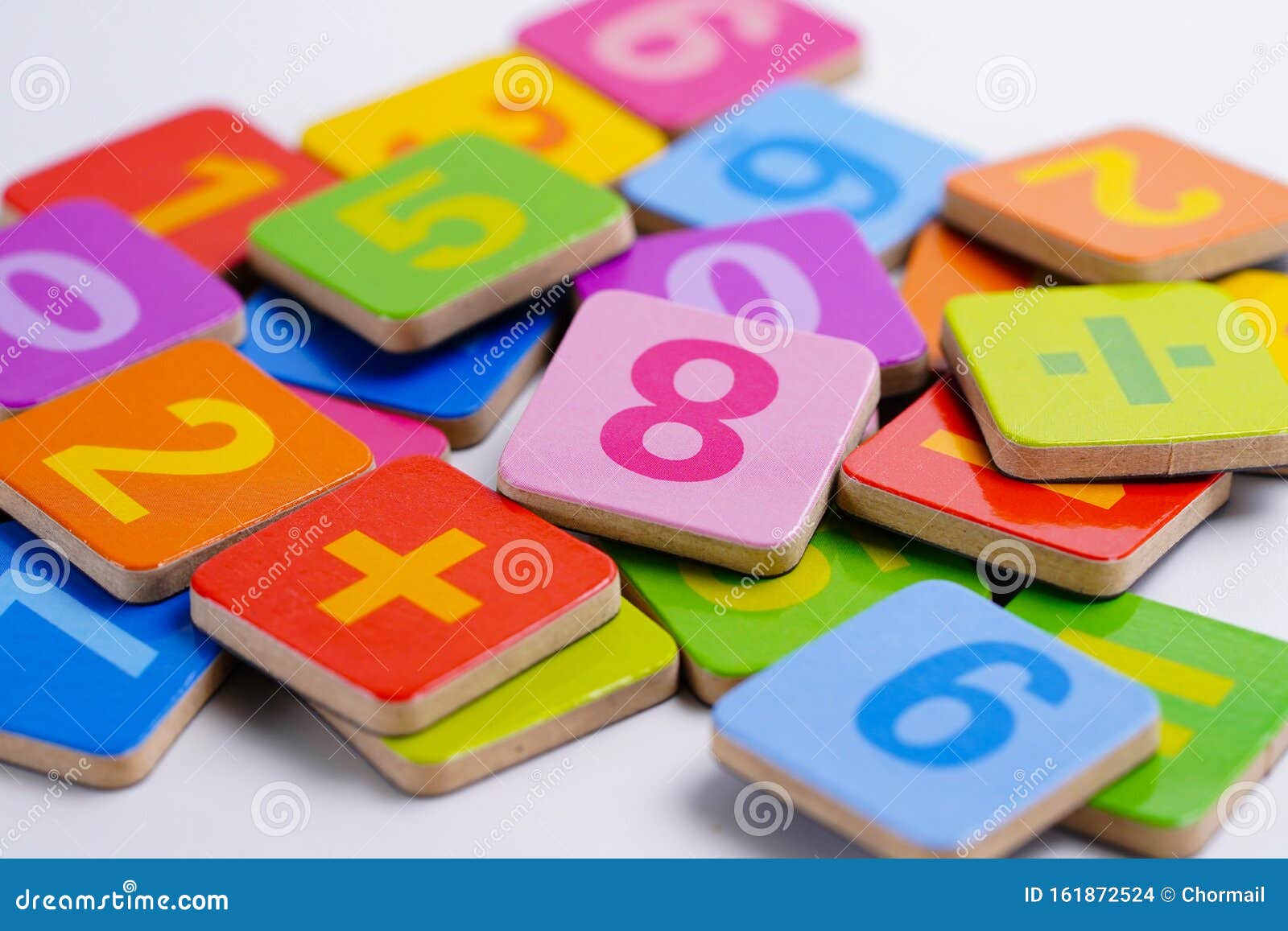 Math Number Colorful on White Background Stock Photo - Image of ...