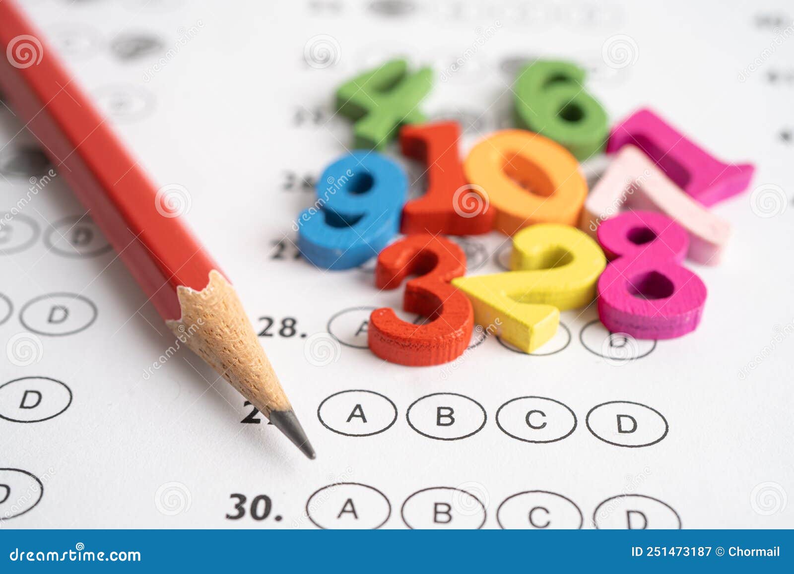 Math Number and Pencil on Answer Sheet, Education Study Mathematic ...