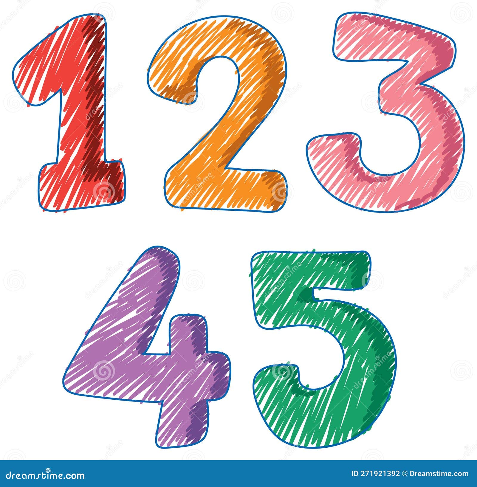 Math Number in Pencil Colour Sketch Simple Style Stock Vector ...