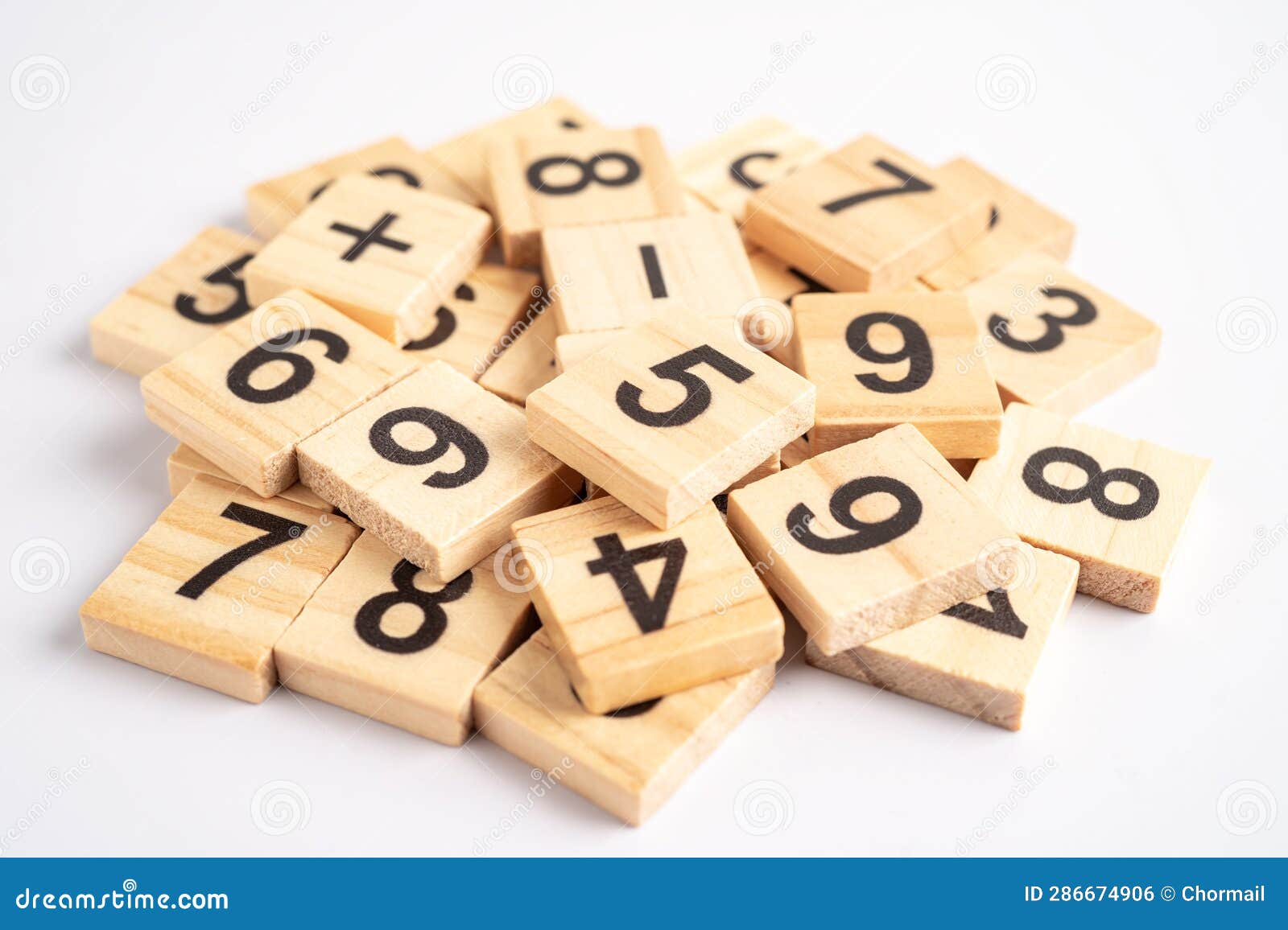 Math Number Wooden on White Background, Education Study Mathematics ...
