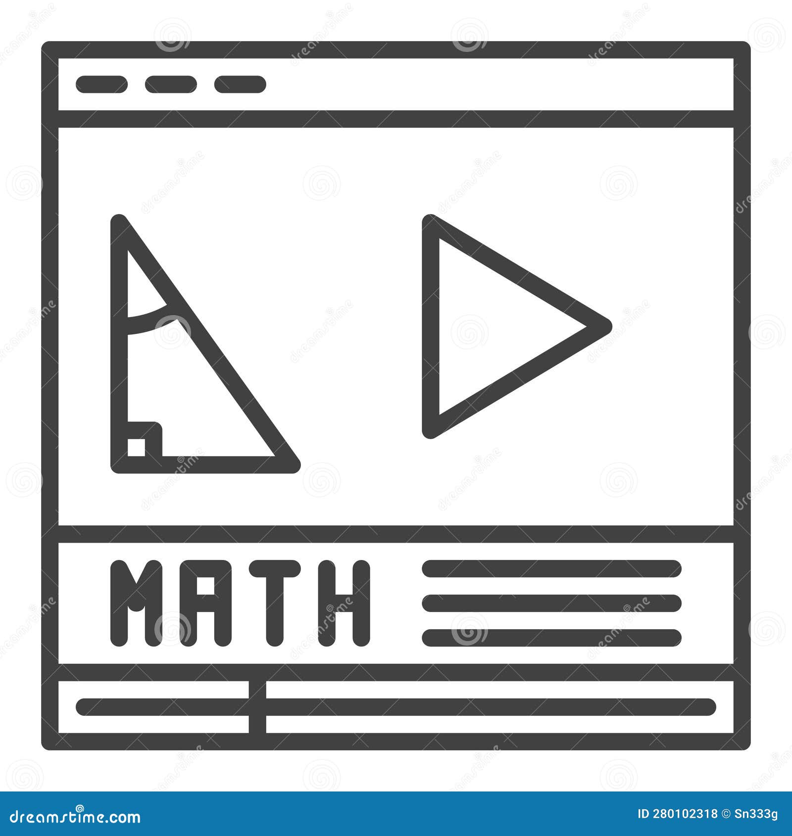 Math Online Video Vector Online Class Learning Concept Line Icon Stock ...