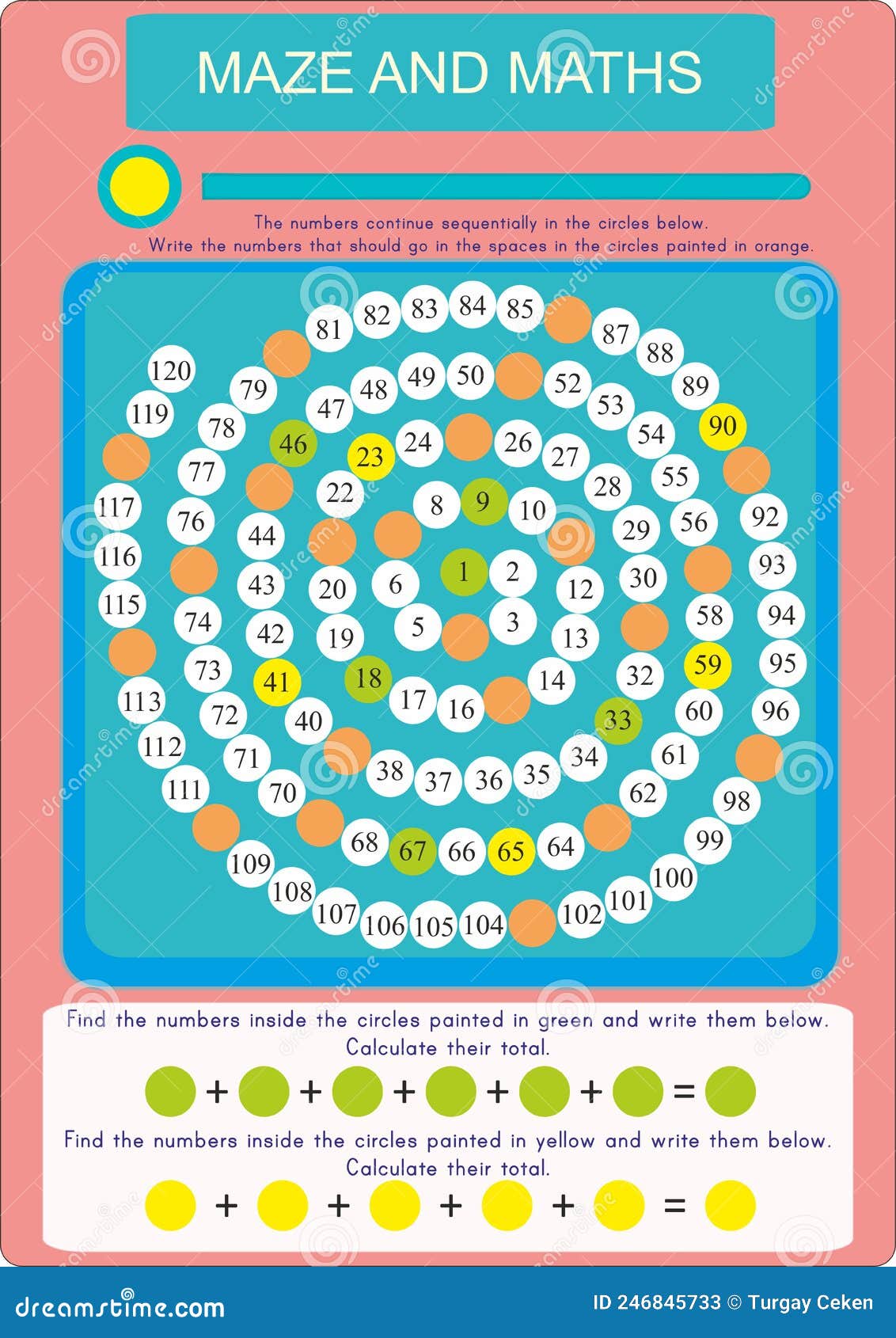 Math Operation with Maze Game for Kids Stock Illustration ...