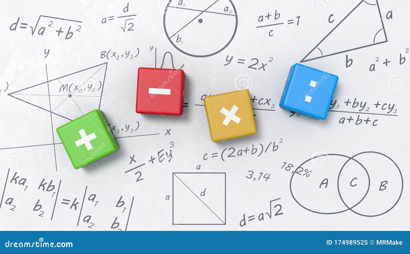 Math Operators Symbol Spotlighted On Black Background 3D Illustration ... Math Operators Symbol Spotlighted On Black Background 3D Illustration ...