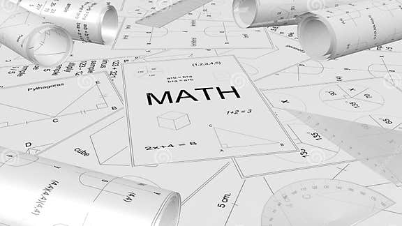 Math Paper ,Mathematics Project Stock Illustration - Illustration of ...