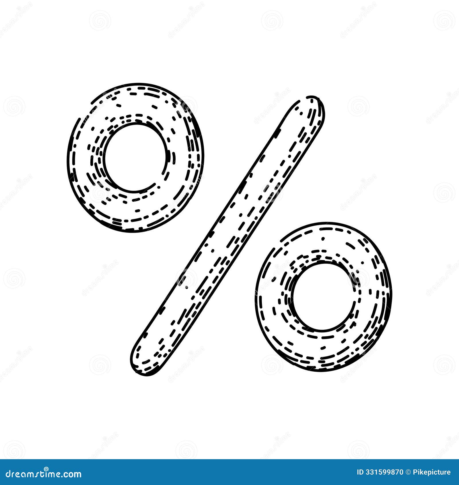 Math Percentage Sign Sketch Hand Drawn Vector Stock Illustration ...
