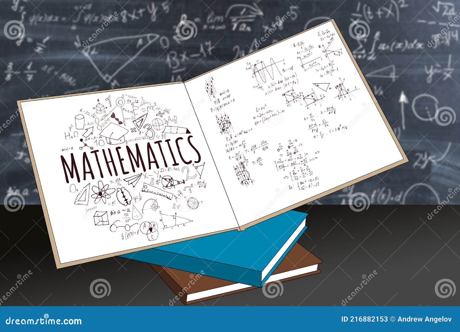Math Physics Formulas On Chalkboard Stock Photo | CartoonDealer.com ...