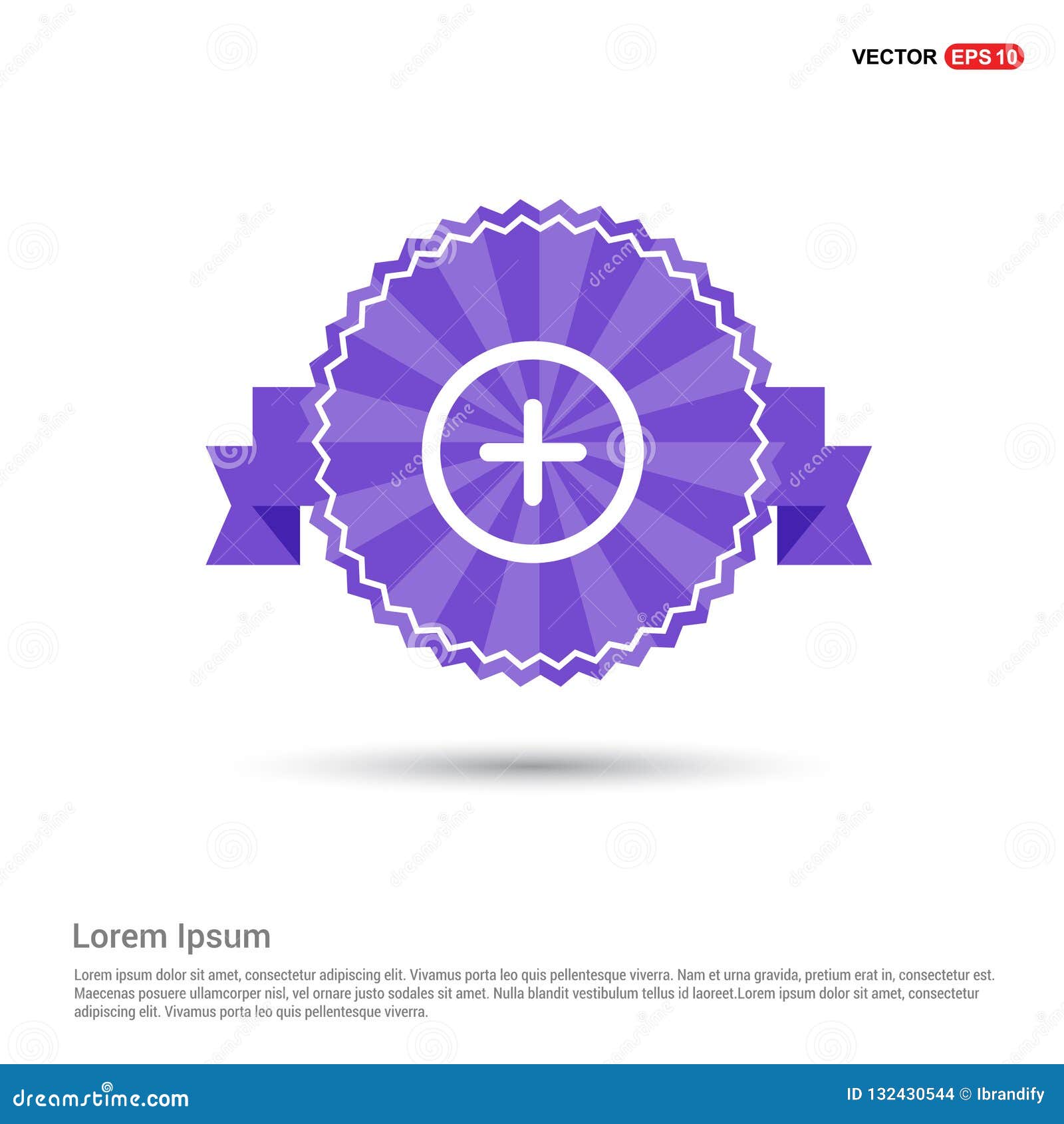 Math Plus Icon - Purple Ribbon Banner Stock Vector - Illustration of ...